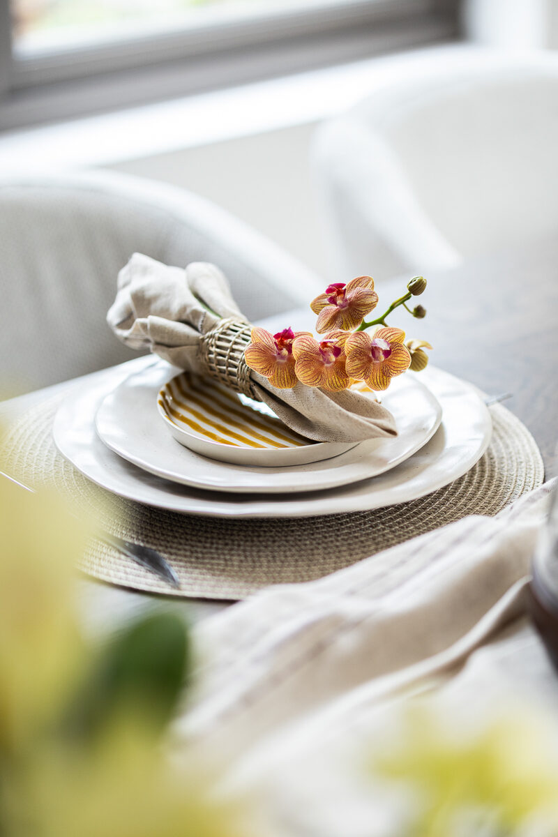 Create a summer table with orchids